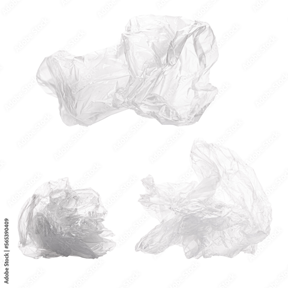 Realistic plastic bag with shrunken structure Stock Photo | Adobe Stock