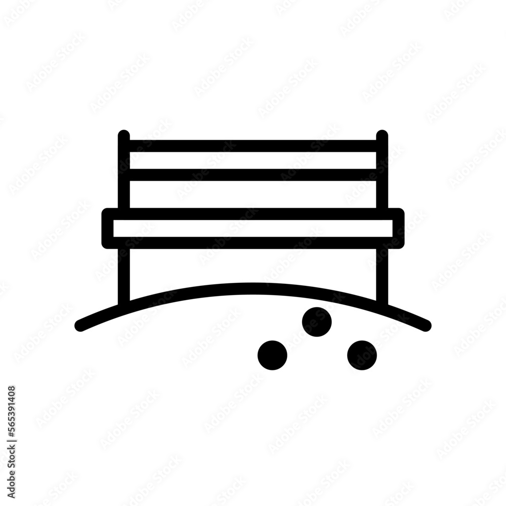 Bench icon line isolated on white background. Black flat thin icon on ...
