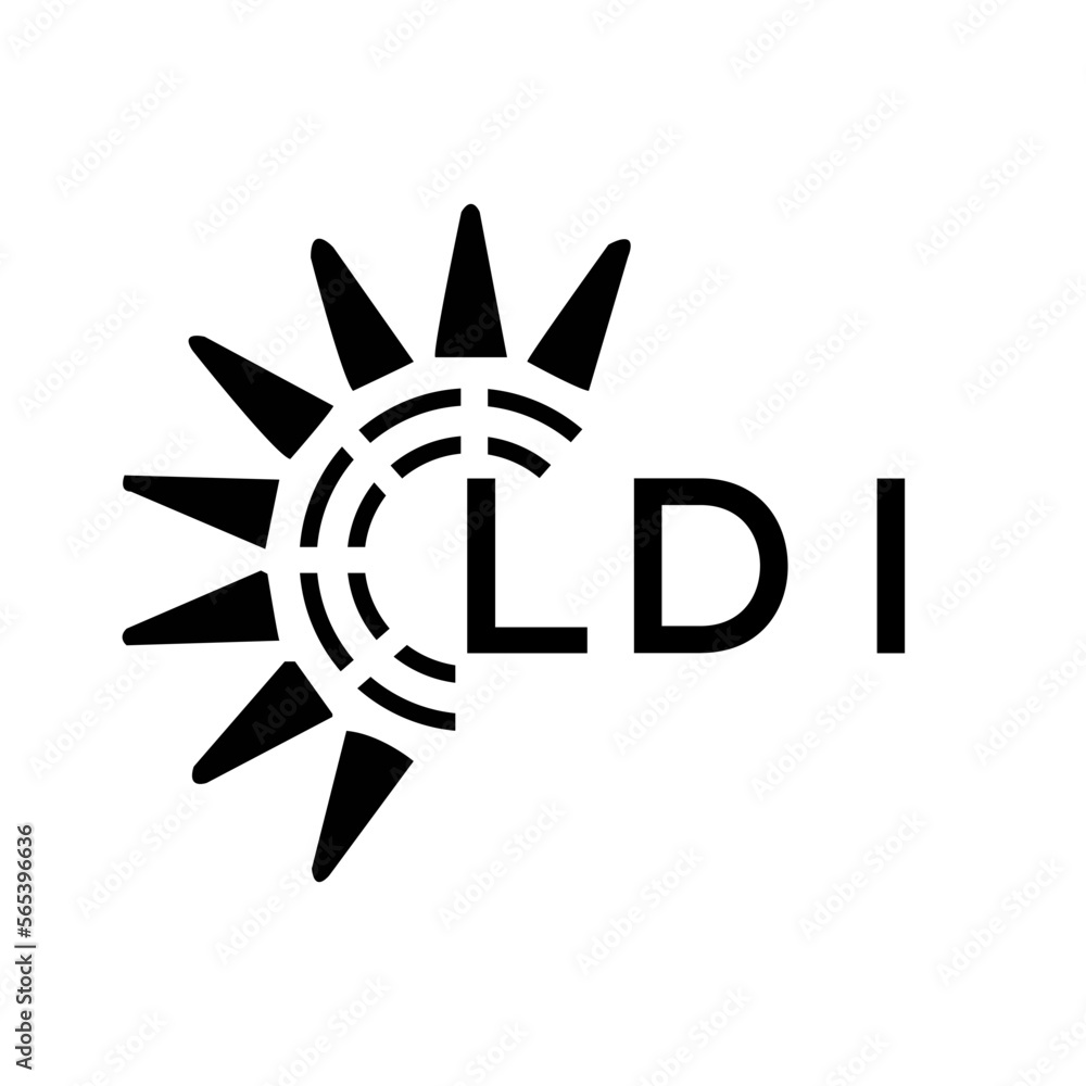 LDI letter logo. LDI image on white background and black letter. LDI ...