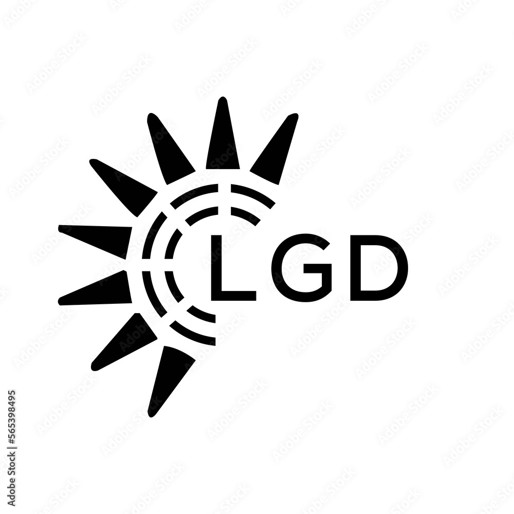LGD letter logo. LGD image on white background and black letter. LGD ...