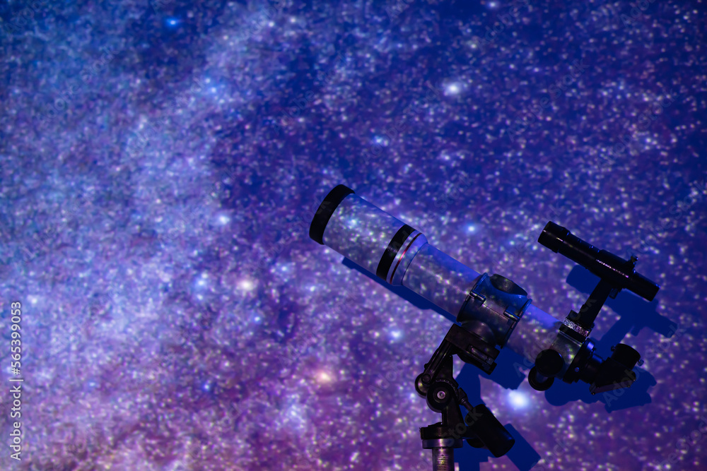 Astronomy telescope for observing night sky, Moon, planets, stars and ...