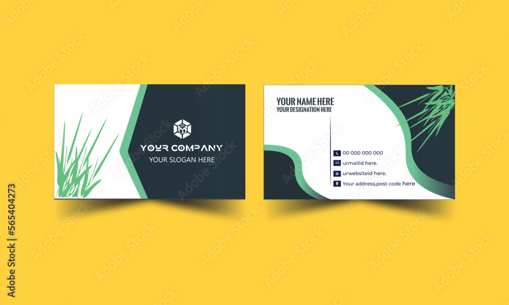 Double-sided creative business card template. Portrait and landscape ...