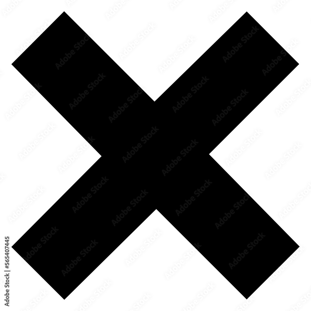 Cross Check mark Symbol on Transparent Background Stock Illustration ...