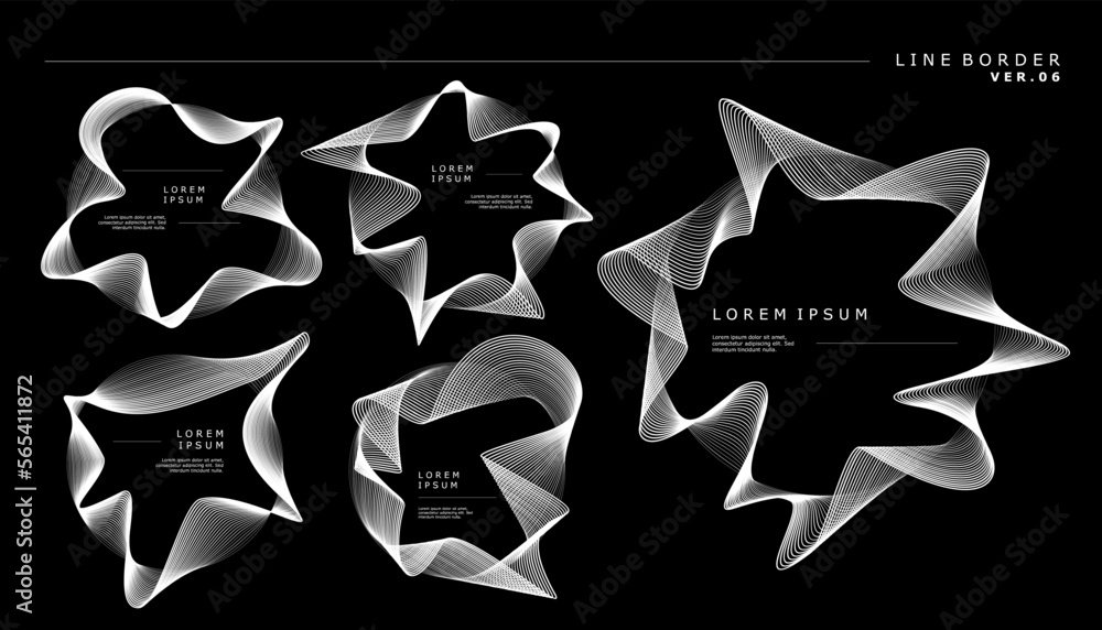Blended line border design template. Line art border design vector ...