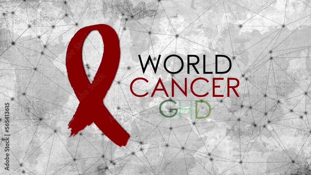 World Cancer Day 4 February animation with grunge textured background ...