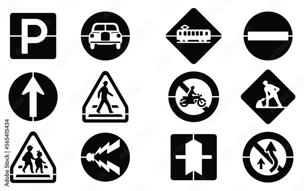 road and traffic signs under construction road signs Stock Vector ...