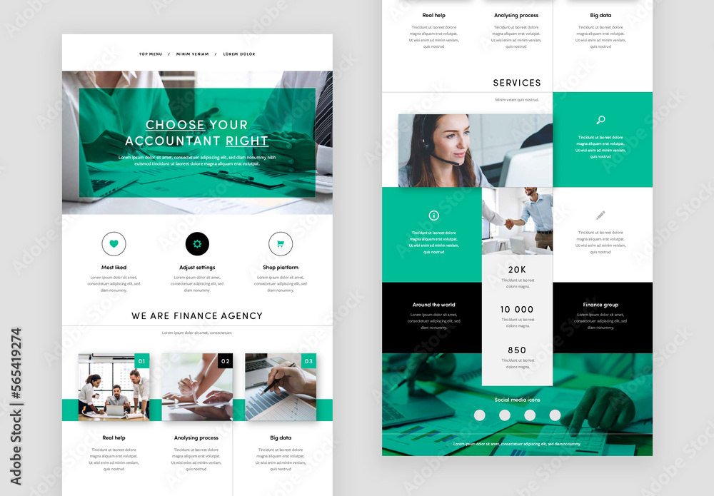 Newsletter Template With Teal Design Elements for Company Stock ...