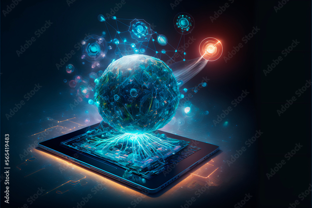 technology concept with AI (artificial intelligence) and deep learning ...