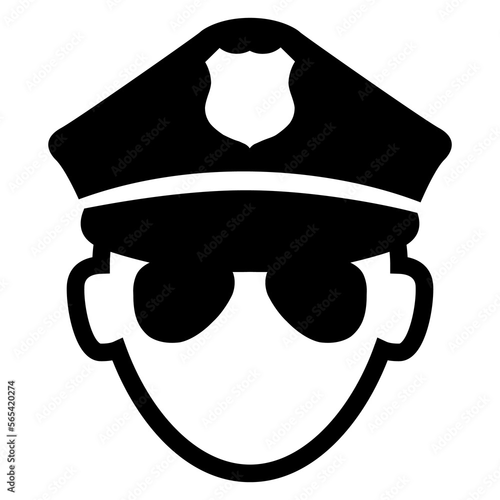 Icono avatar. Silueta aislada de cabeza de hombre con sombrero de ...