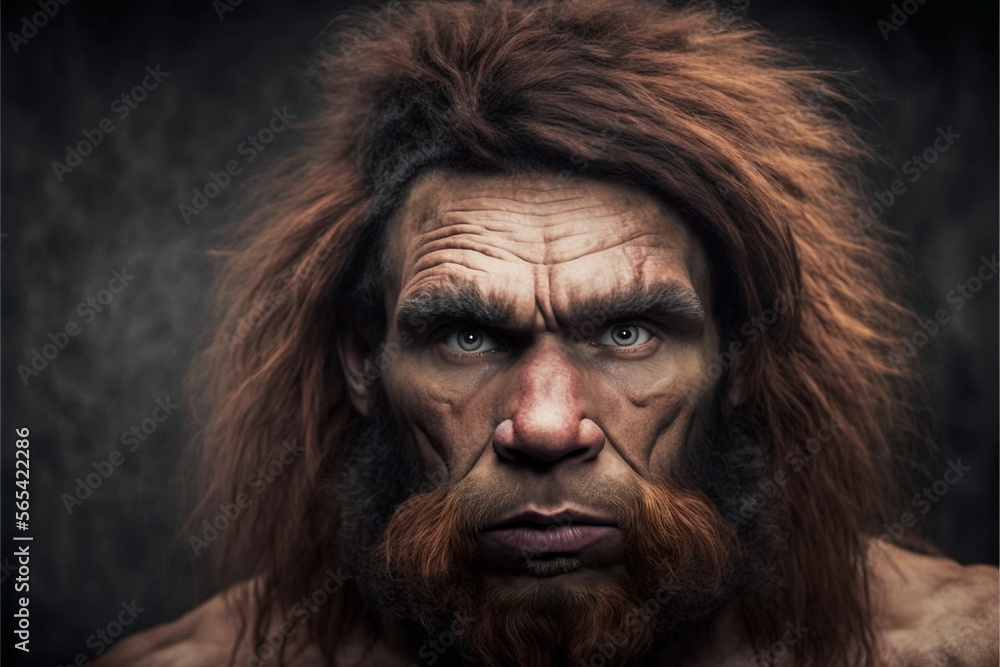 Homosapien - Neandertal homme des cavernes préhistorique Stock ...