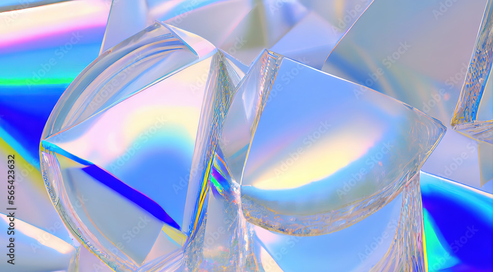 iridescent glowing glass shapes abstract background, creative component ...