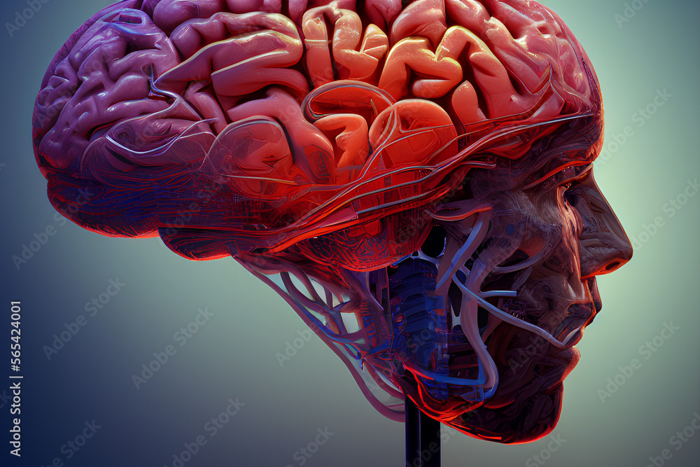Realistic human brain anatomy ilustração do Stock | Adobe Stock