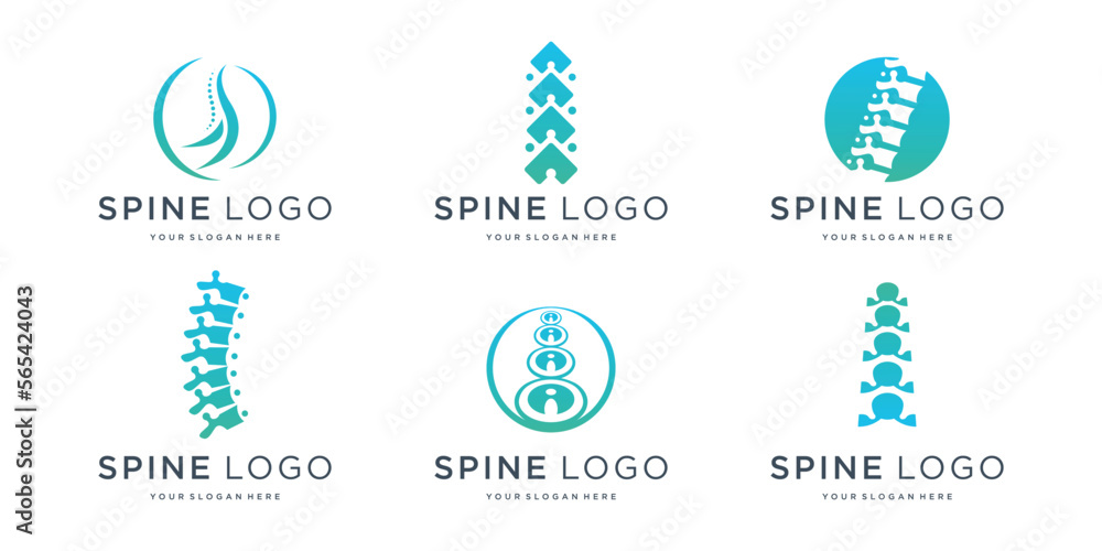 Chiropractic logo. spine logo collection with creative element concept ...