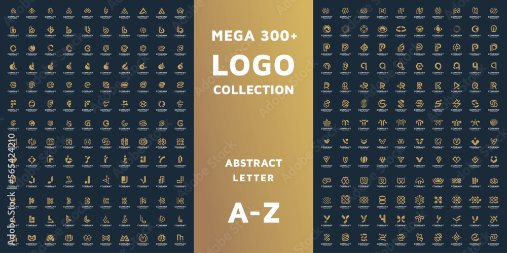mega logos collection, abstract initial letter A to Z branding modern ...
