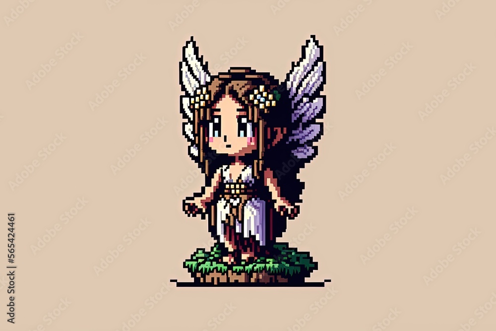 Pixel art fairy character for RPG game, character in retro style for 8 ...