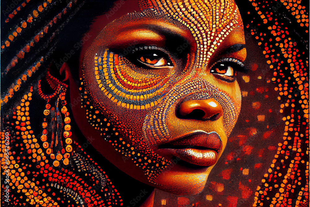 Pointillism Aboriginal Art - Generative AI Stock Illustration | Adobe Stock
