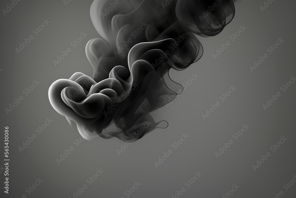 Generative AI: Grey Smoke Overlay Texture movement on a dark background ...