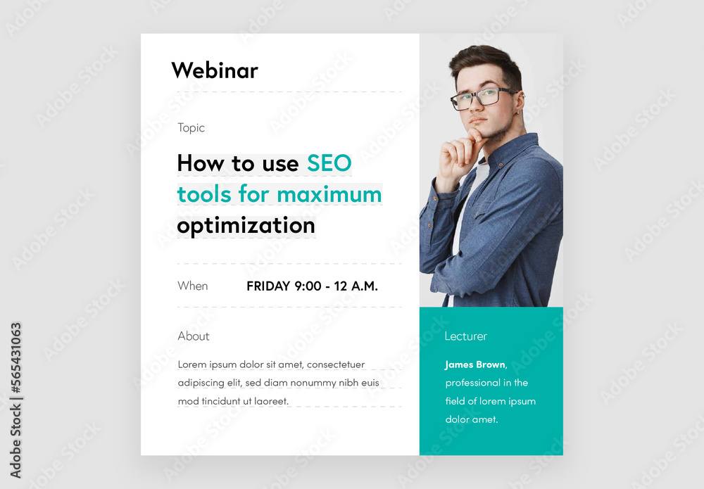 Minimal And Organized Webinar Template for Social Media Stock Template ...