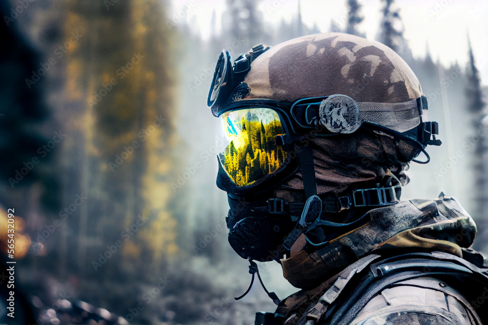 Double Exposure of Ukrainian Soldier and Forest: A Photographic ...