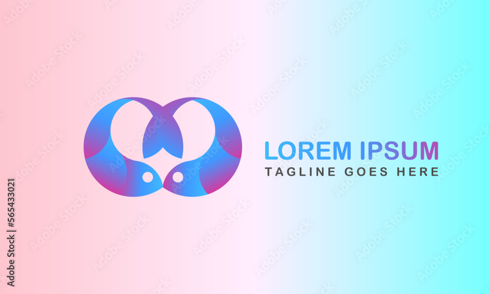 Twin fish logo and icon Stock Vector | Adobe Stock