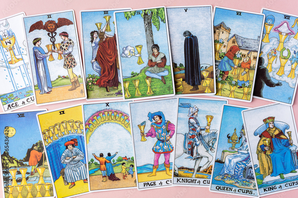 London, UK: 6 January, 2023: Minor Arcana - Suit of Cups of Tarot Card ...