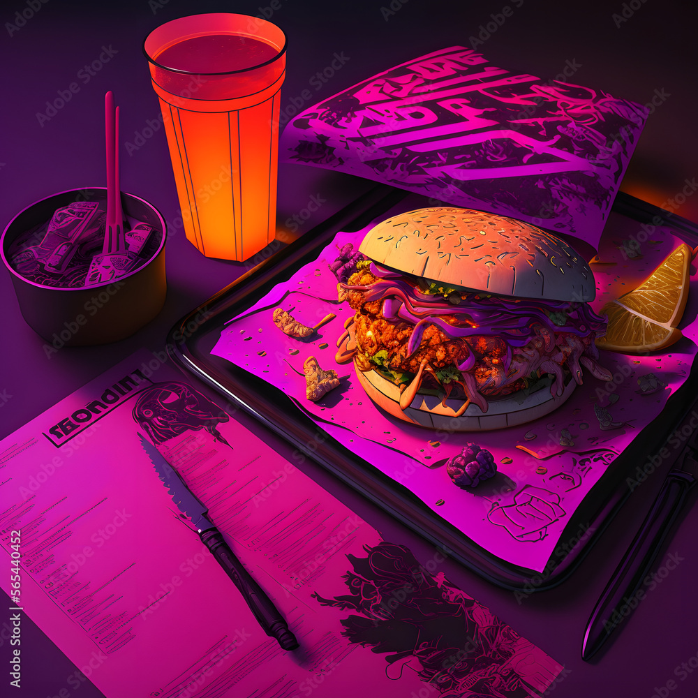 Fantasy Concept Art Meal: Professional Product Photography with Purple ...