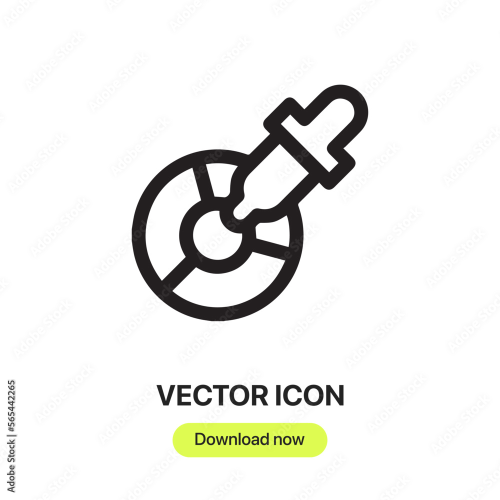 eyedropper tool icon vector. Linear style sign for mobile concept and web design. eyedropper ...