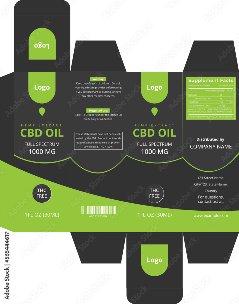 CBD Box design template for CBD label design, Product Packaging Design ...