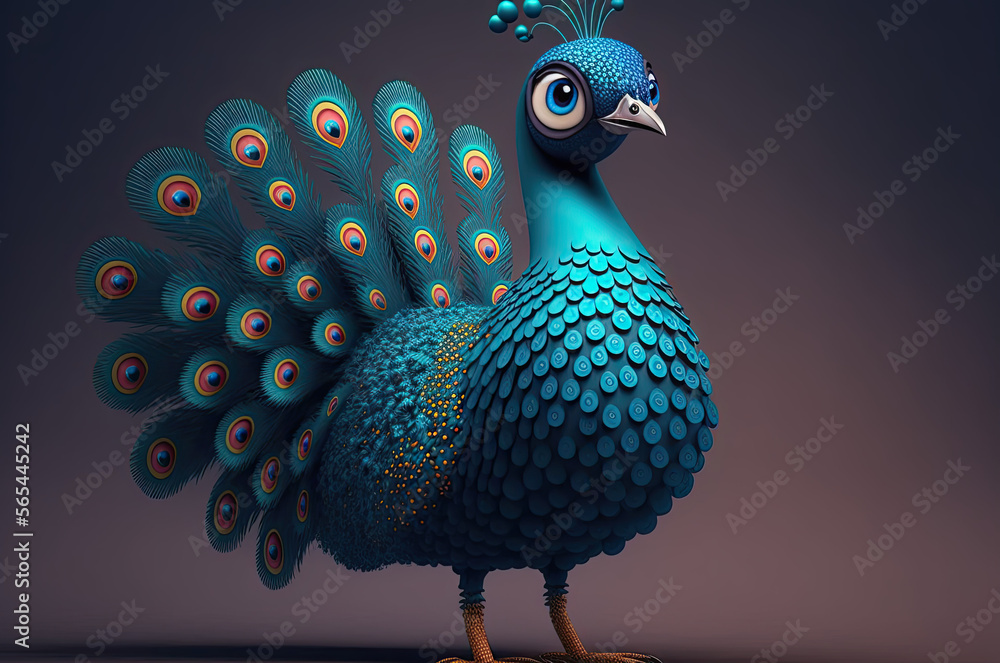 3D Animation Peacock Stock Illustration | Adobe Stock