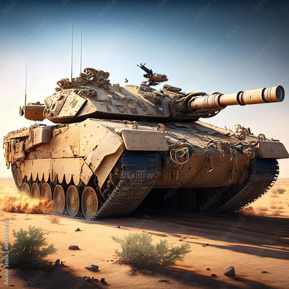 Modern main battle tank. Generative AI. Stock Illustration | Adobe Stock