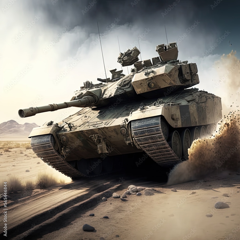 Modern main battle tank. Generative AI. Stock Illustration | Adobe Stock