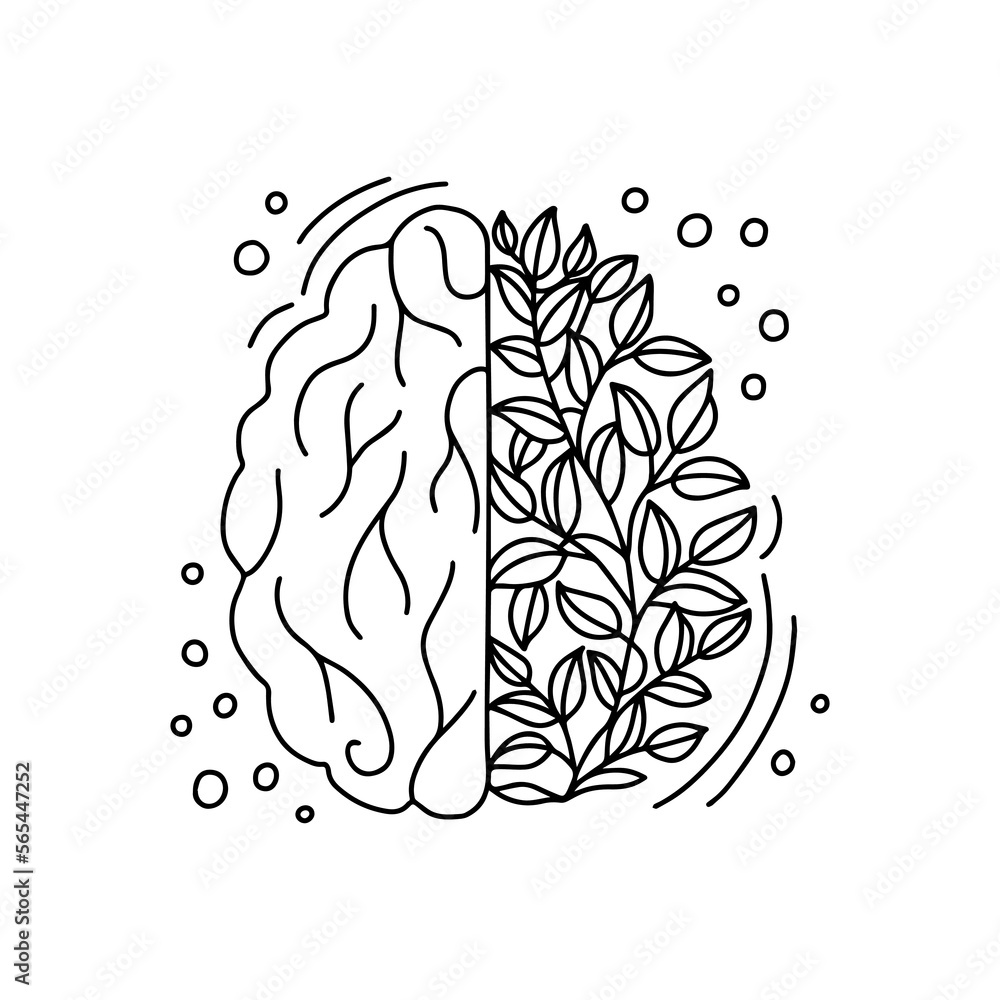 Mental health concept. Doodle vector illustration. Stock Vector | Adobe ...