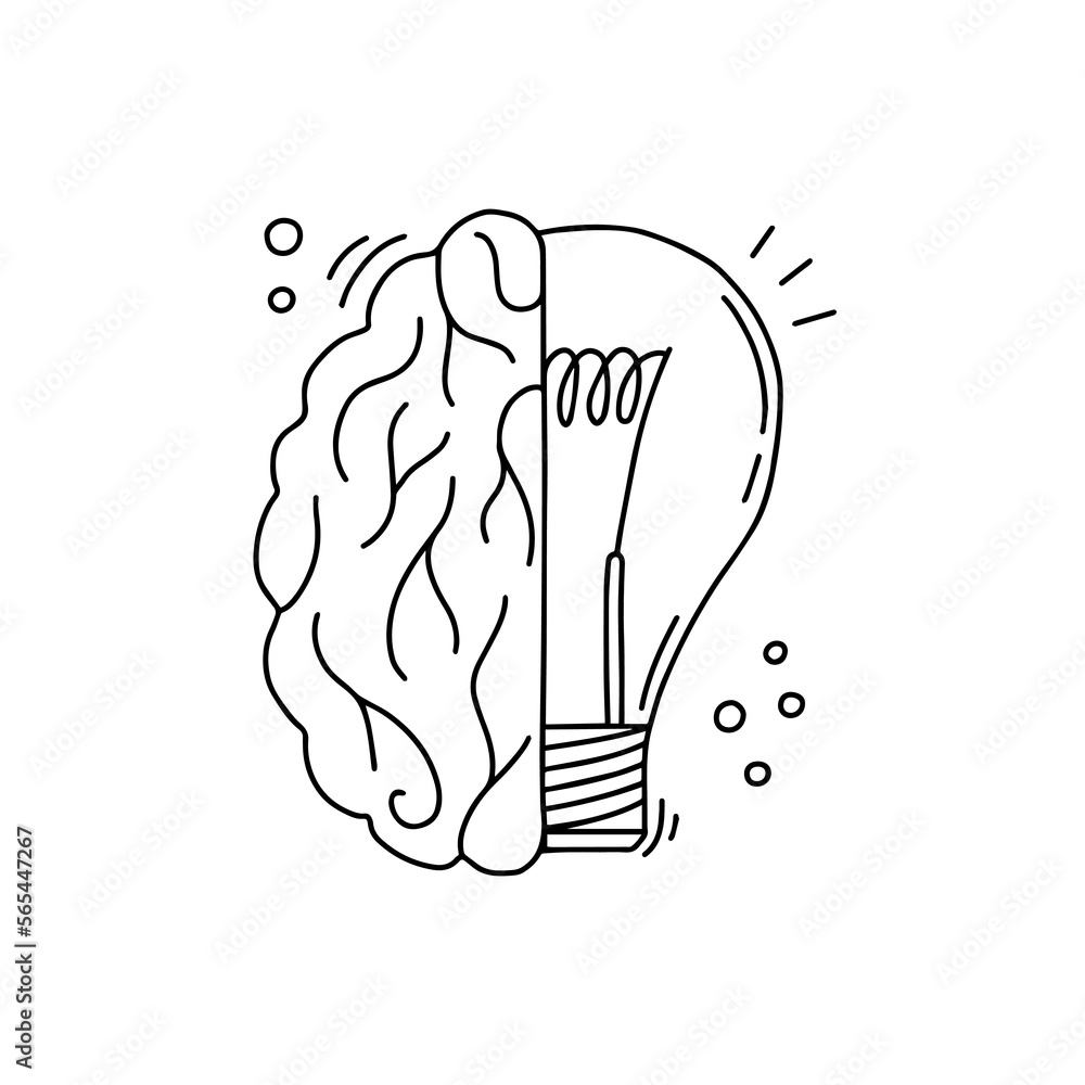 Mental health concept. Doodle vector illustration. Stock Vector | Adobe ...