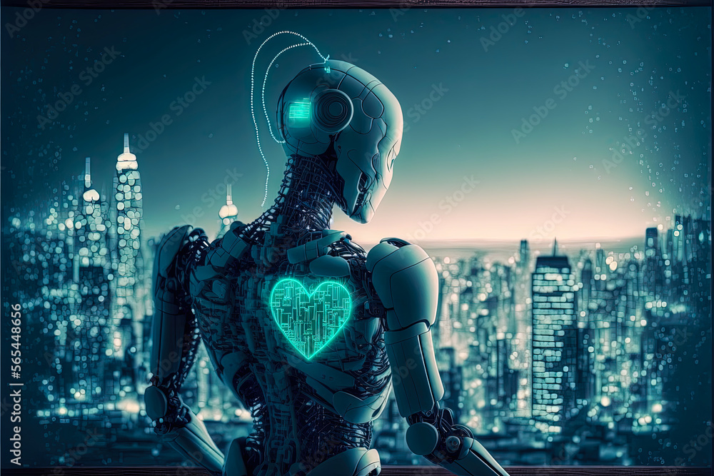 Humanoid robot à la pointe de la technologie, rappelant ses émotions ...