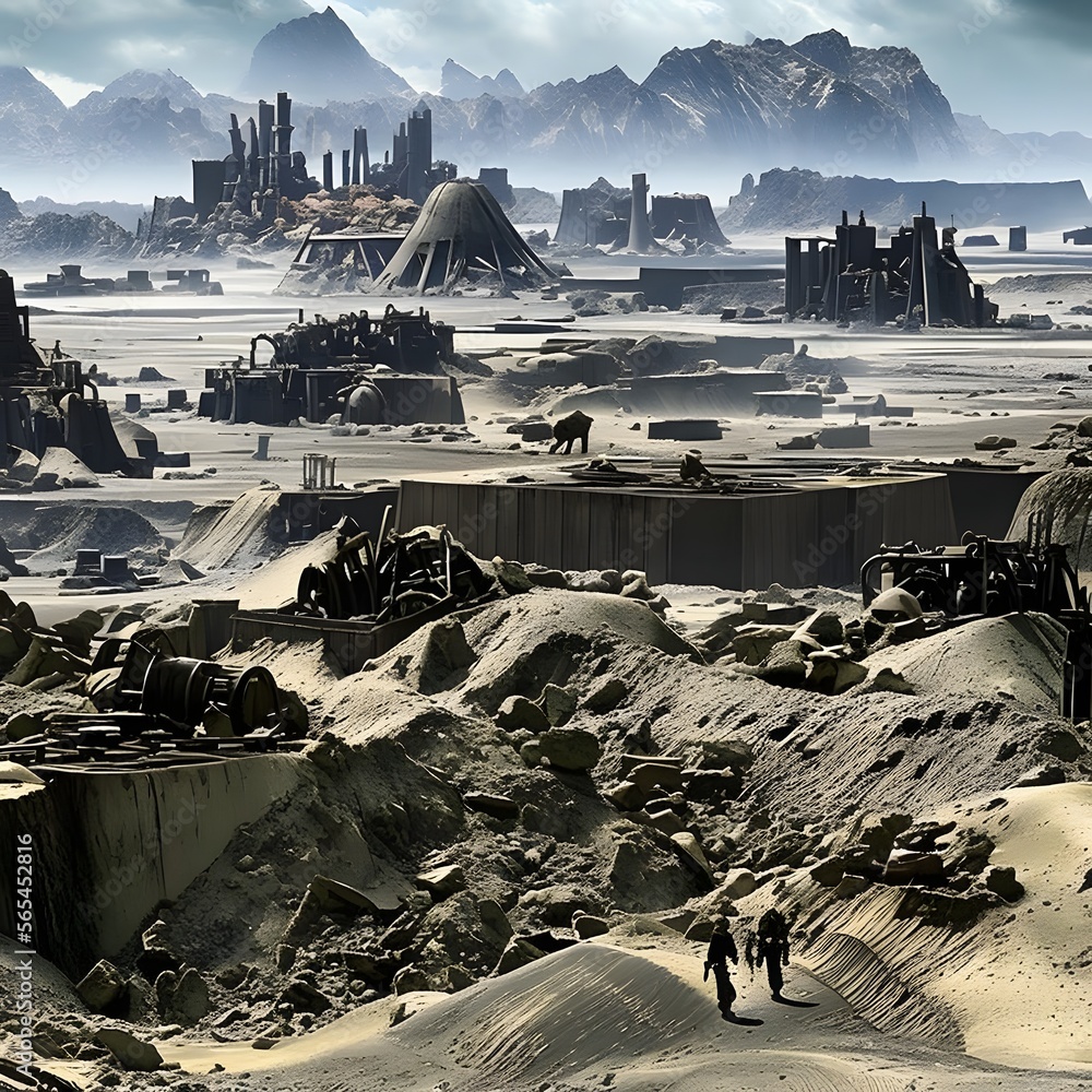 Apocalyptic wasteland after a nuclear fallout apocalypse sci-fi video ...