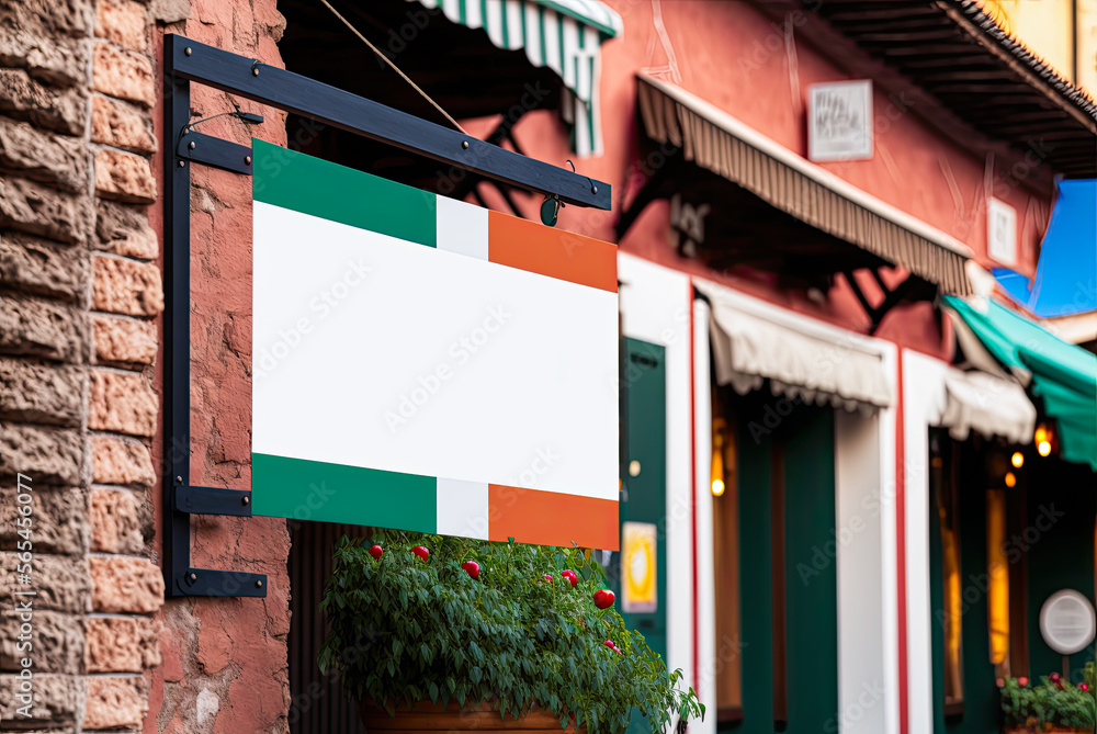 Mockup sign, Italian restaurant exterior. Generative AI Stock ...