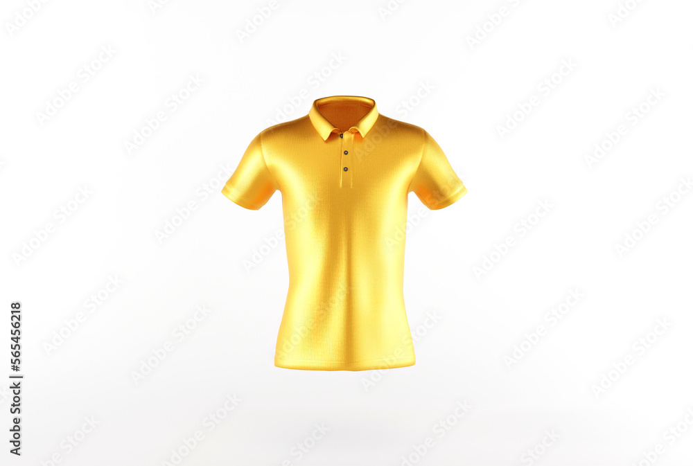 Gold polo shirt on an isolated background. The concept of selling ...