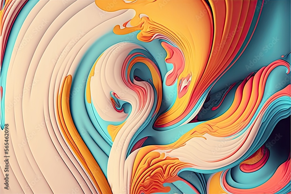 Abstract wall art, wallpaper frame art, voluminous colored painting ...