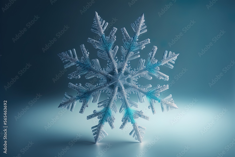 Snowflakes forming on a glass surface, for real Fluffy snowflake on a ...