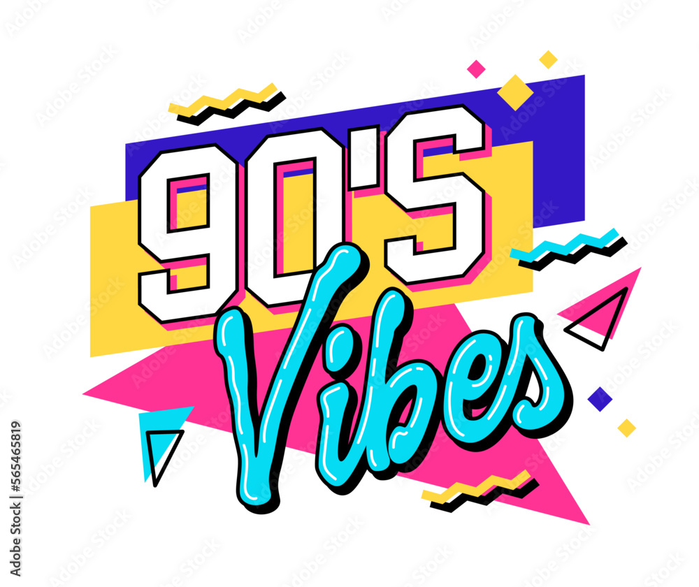90s-inspired lettering phrase design - 90s vibes - in bold, bright ...