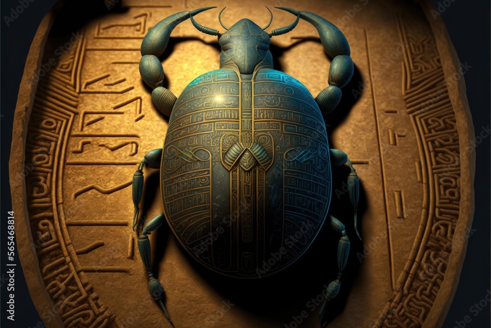 Up-shot of the scarab beetle symbol of rebirth and renewal - AI ...