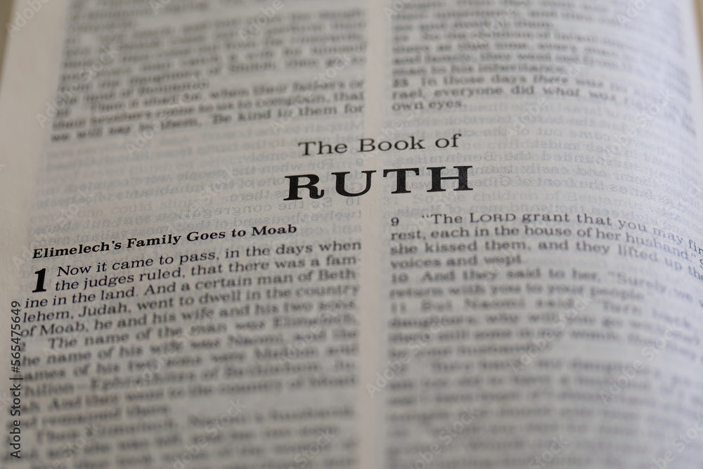 title page from the book of Ruth in the bible or torah for faith ...
