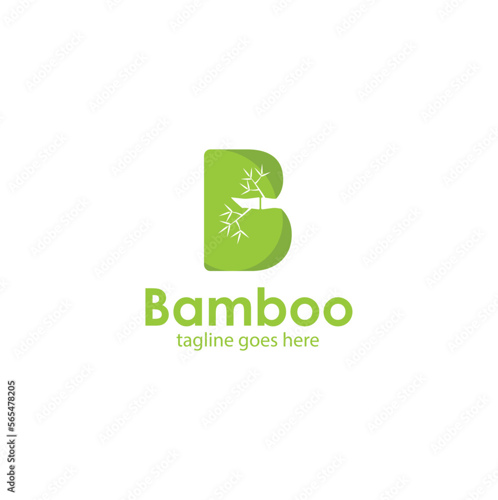 Bamboo Logo Design Template with letter B and bamboo icon. Perfect for ...