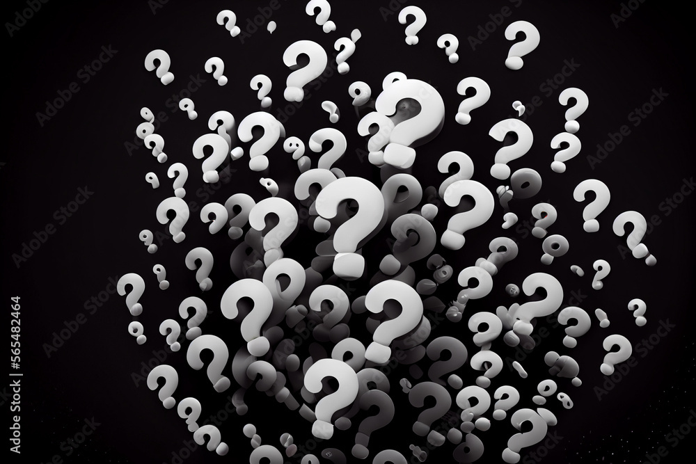 weiße Fragezeichen isoliert auf schwarzen Hintergrund - Generative Ai ...