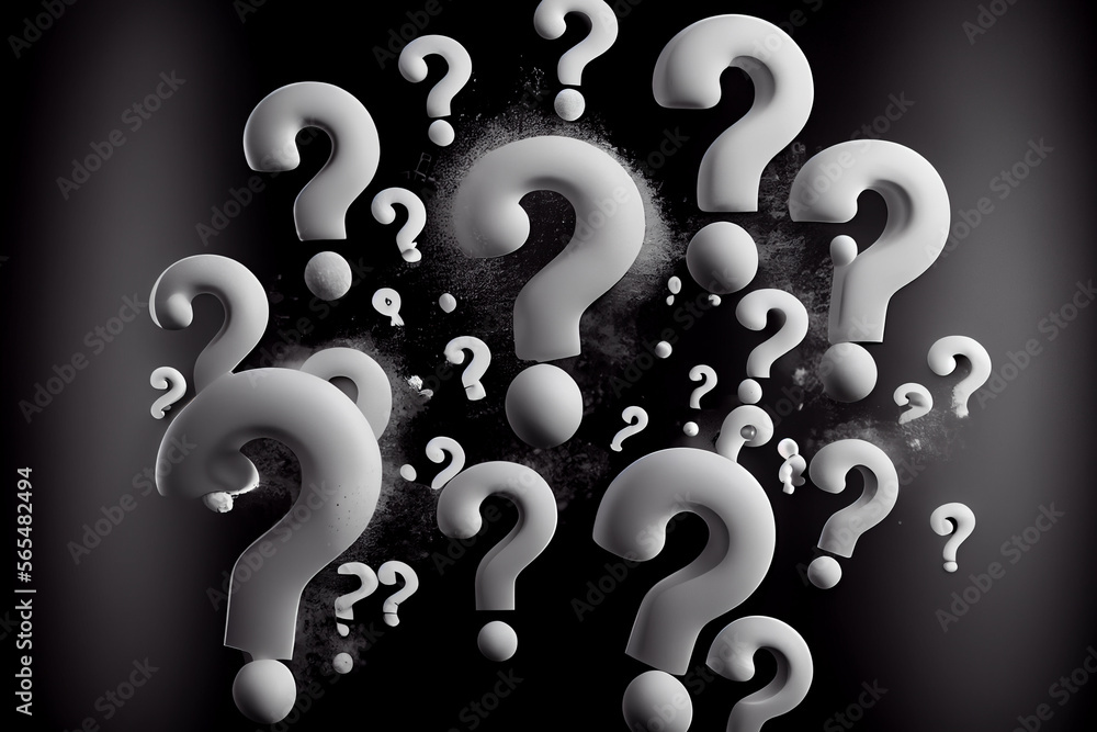 weiße Fragezeichen isoliert auf schwarzen Hintergrund - Generative Ai ...