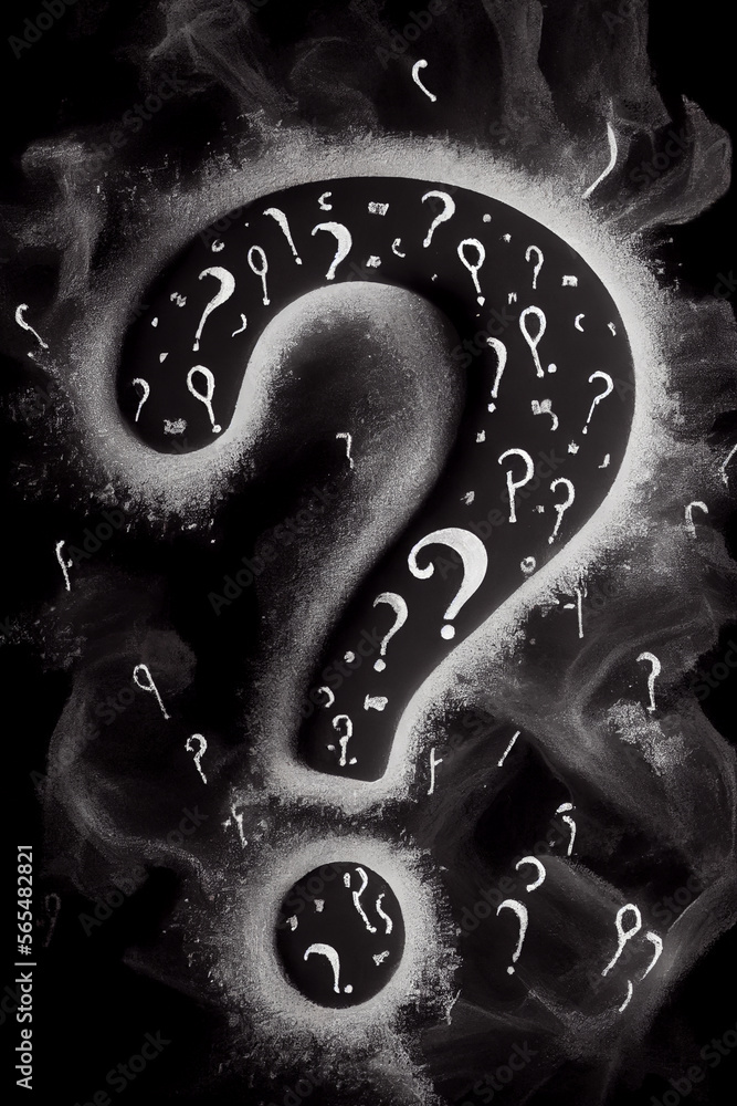 weiße Fragezeichen isoliert auf schwarzen Hintergrund - Generative Ai ...