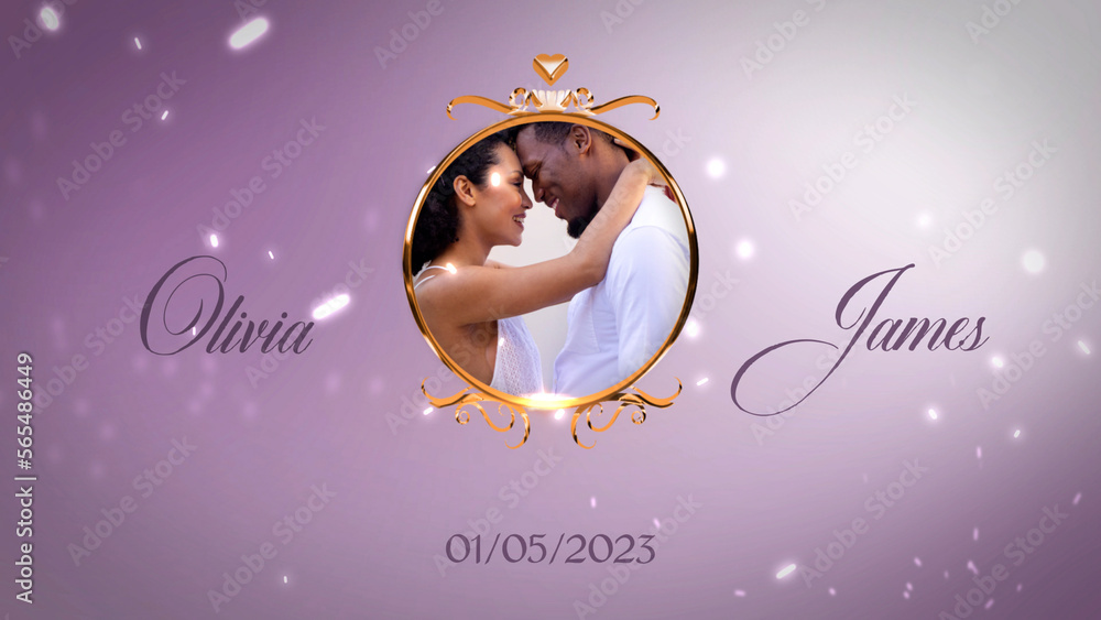 Gold Wedding Frame with Media Stock Template | Adobe Stock