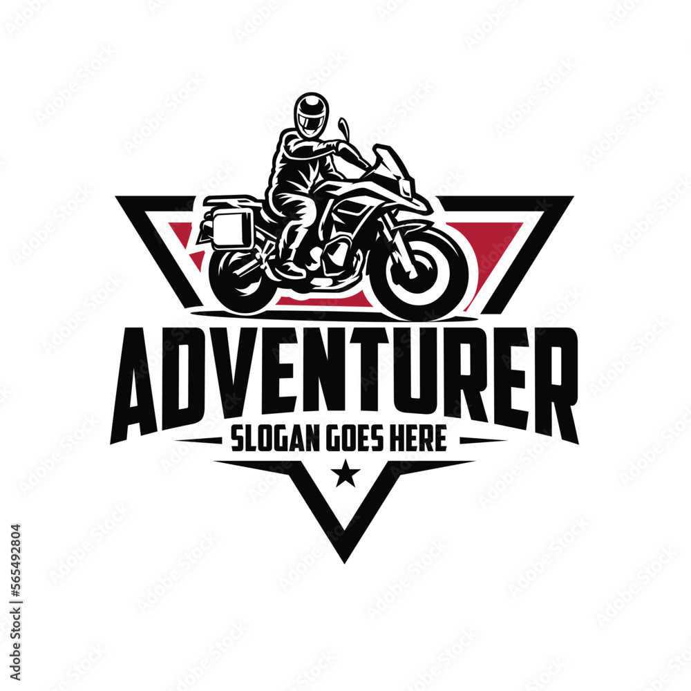 Adventure biker emblem logo vector art isolated. Biker logo vector ...