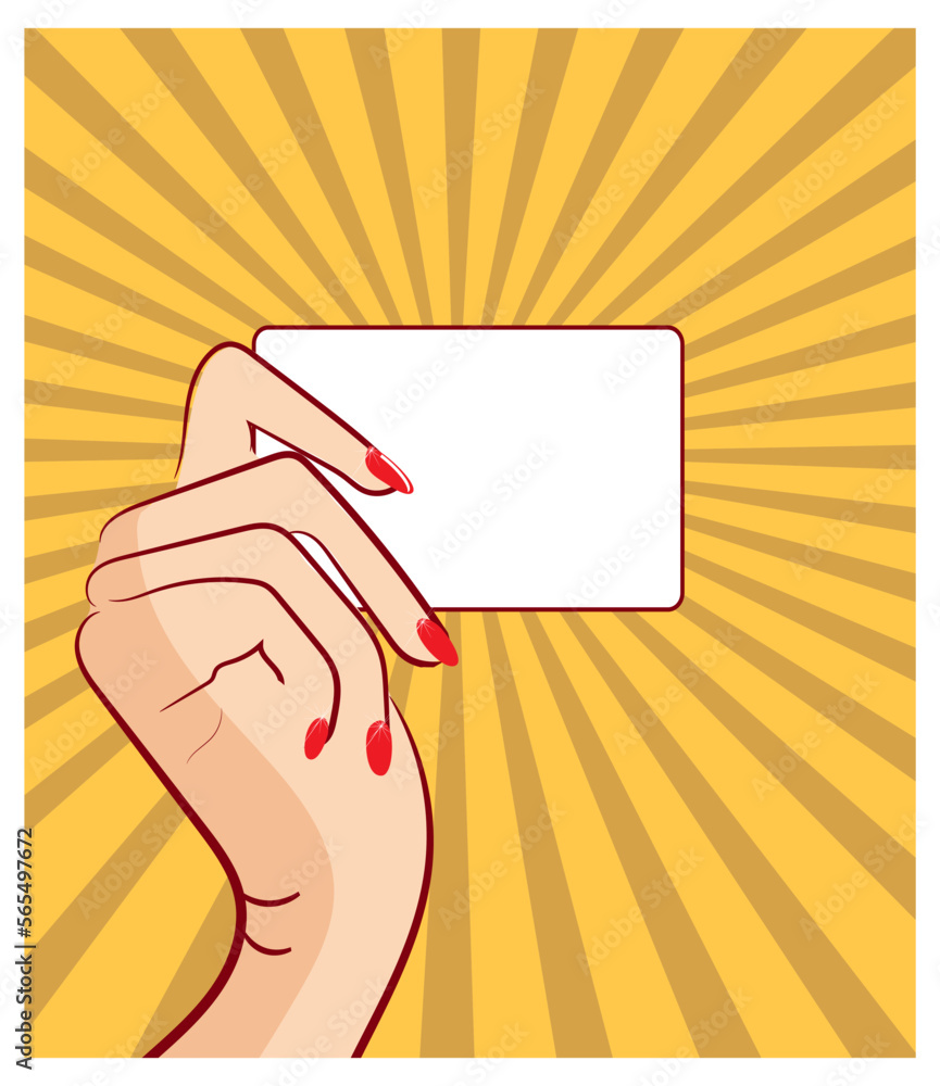 An empty bank card or an empty card for other purposes in a hand ...