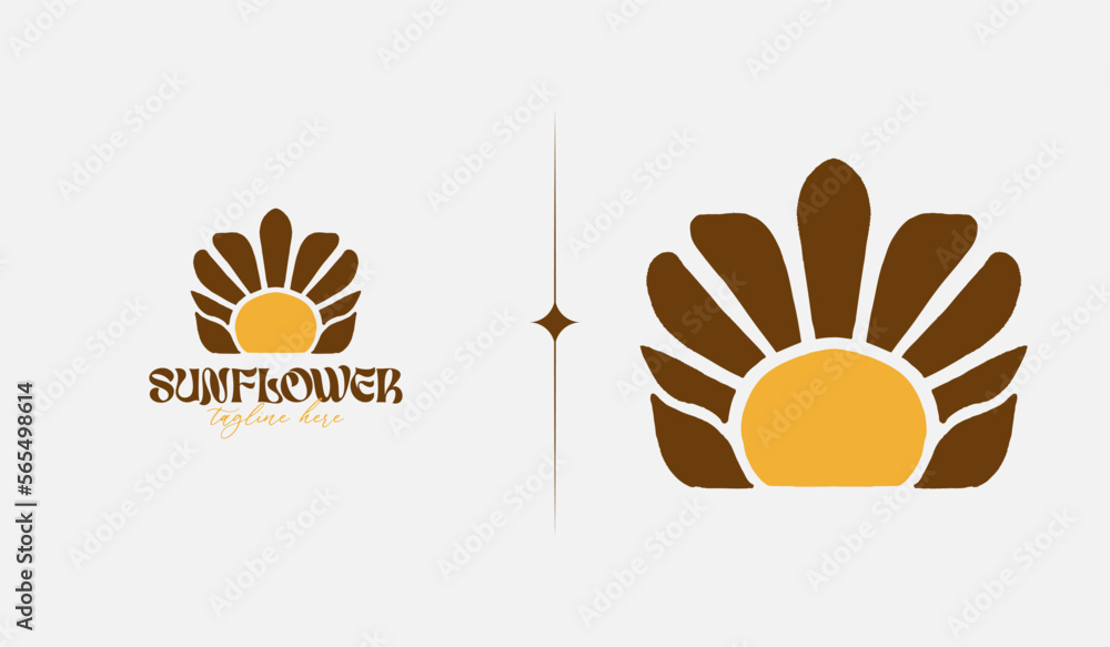 Abstract Sun Flower Logo Template. Universal creative premium symbol ...